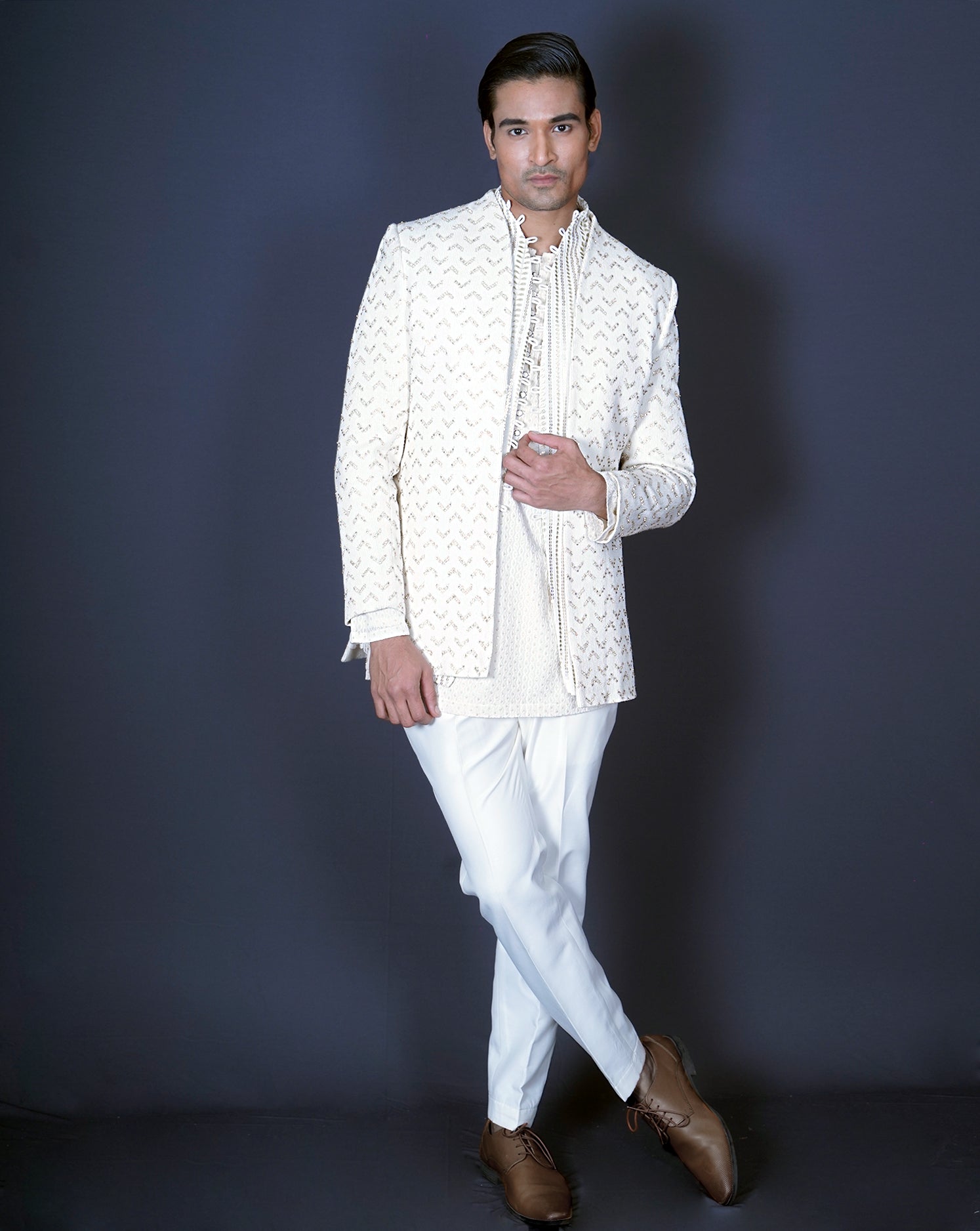 Embroidered Jacket Kurta Set – Archana Kochhar India